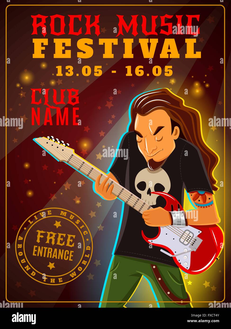 Rock music festival poster Stock Vector Art & Illustration, Vector ...