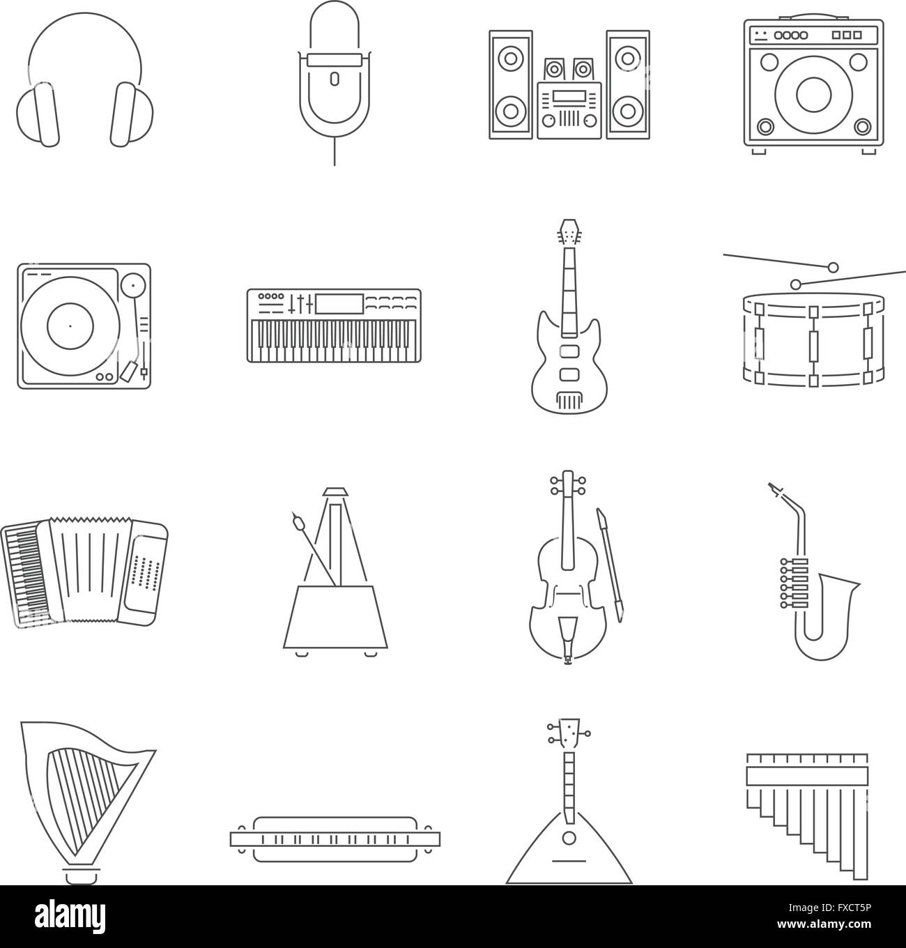 Outline Melody Icon Set Stock Vector Image & Art - Alamy