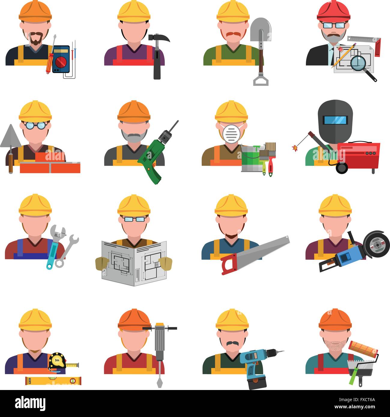 Worker Icons Set Stock Vector Image & Art - Alamy