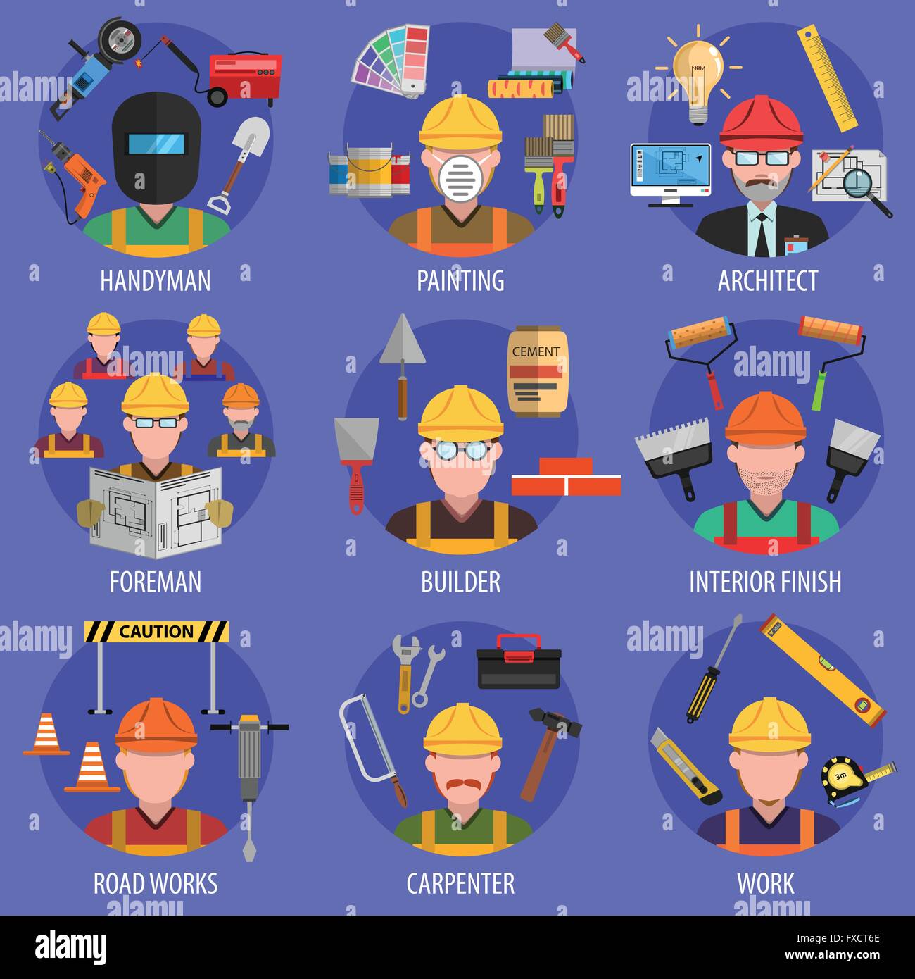 Worker Icons Set Stock Vector Image & Art - Alamy