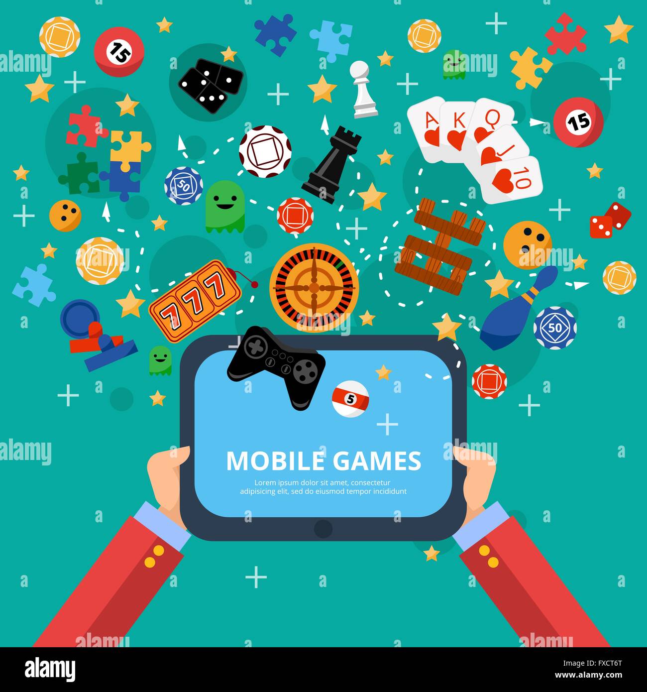 Mobile games entertainment poster Stock Vector Image & Art - Alamy