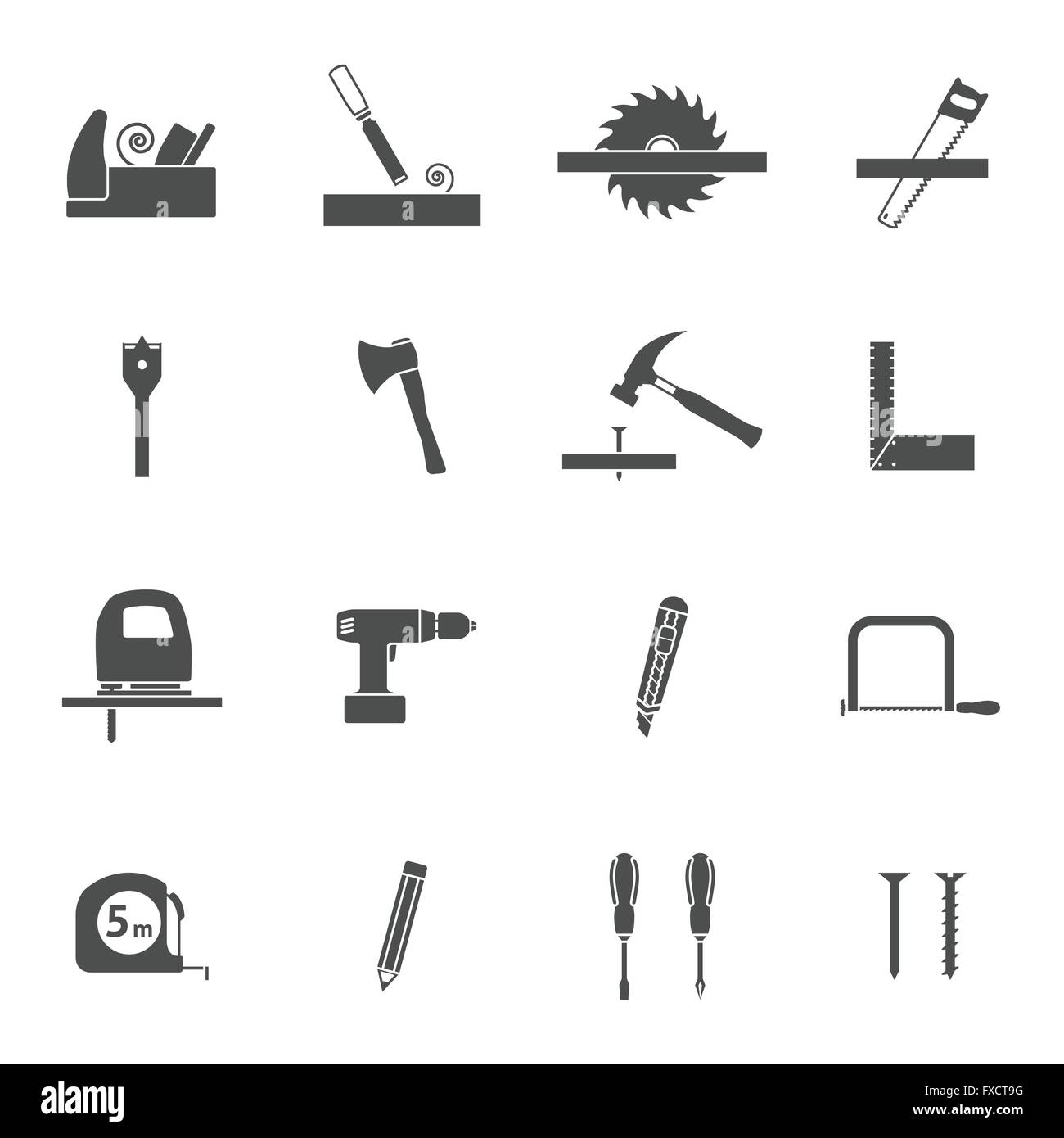 Carpentry tools black icons set Stock Vector Image & Art - Alamy