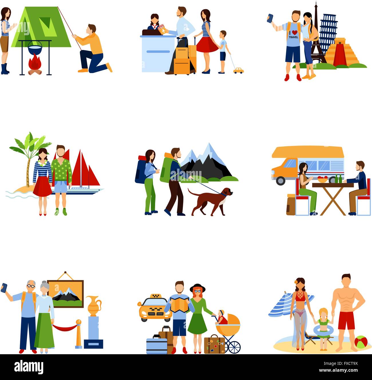 Images Set Of Vacation Options Stock Vector Image & Art - Alamy