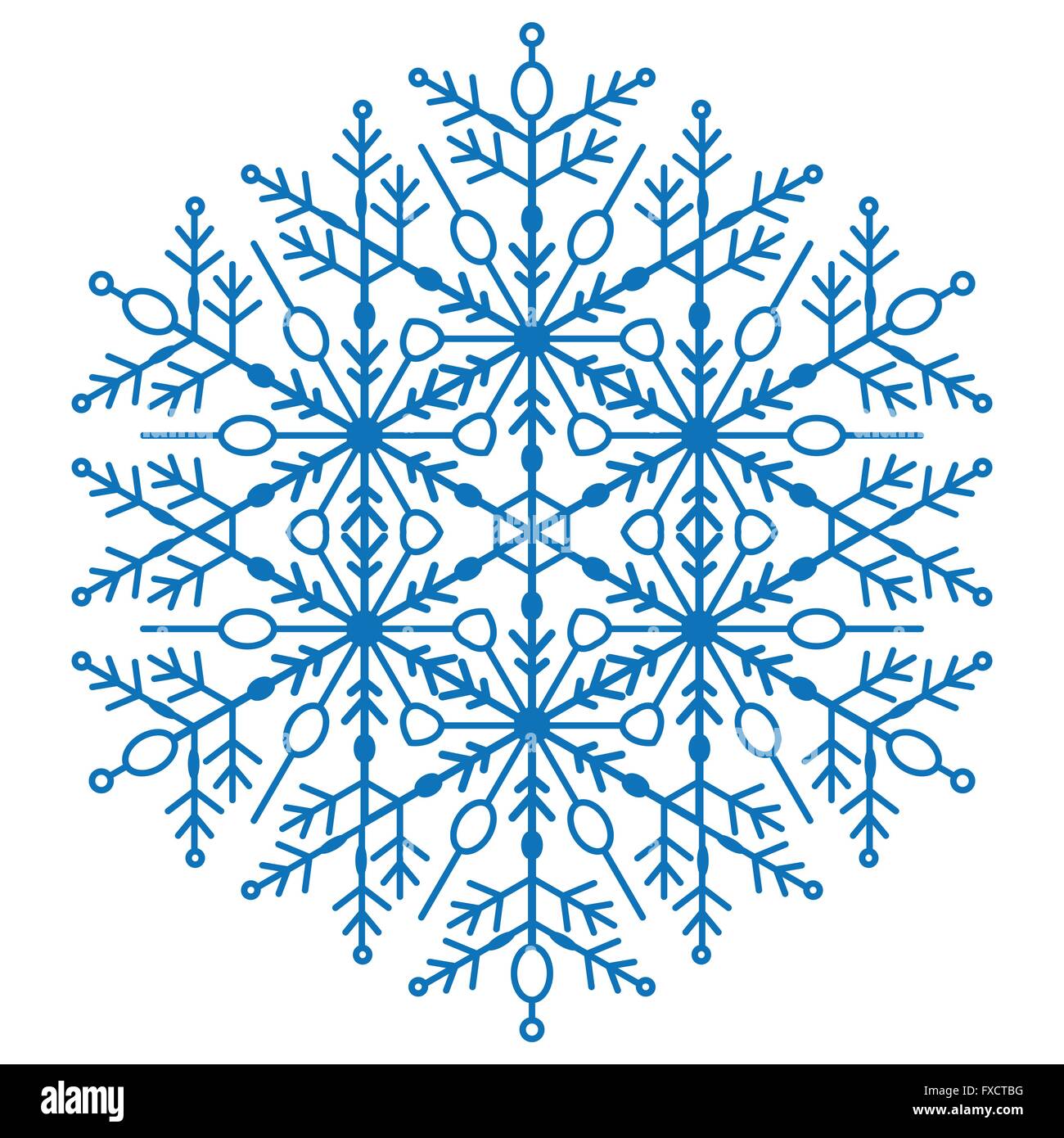 Pretty Vector Round Snowflake Stock Vector Image & Art - Alamy