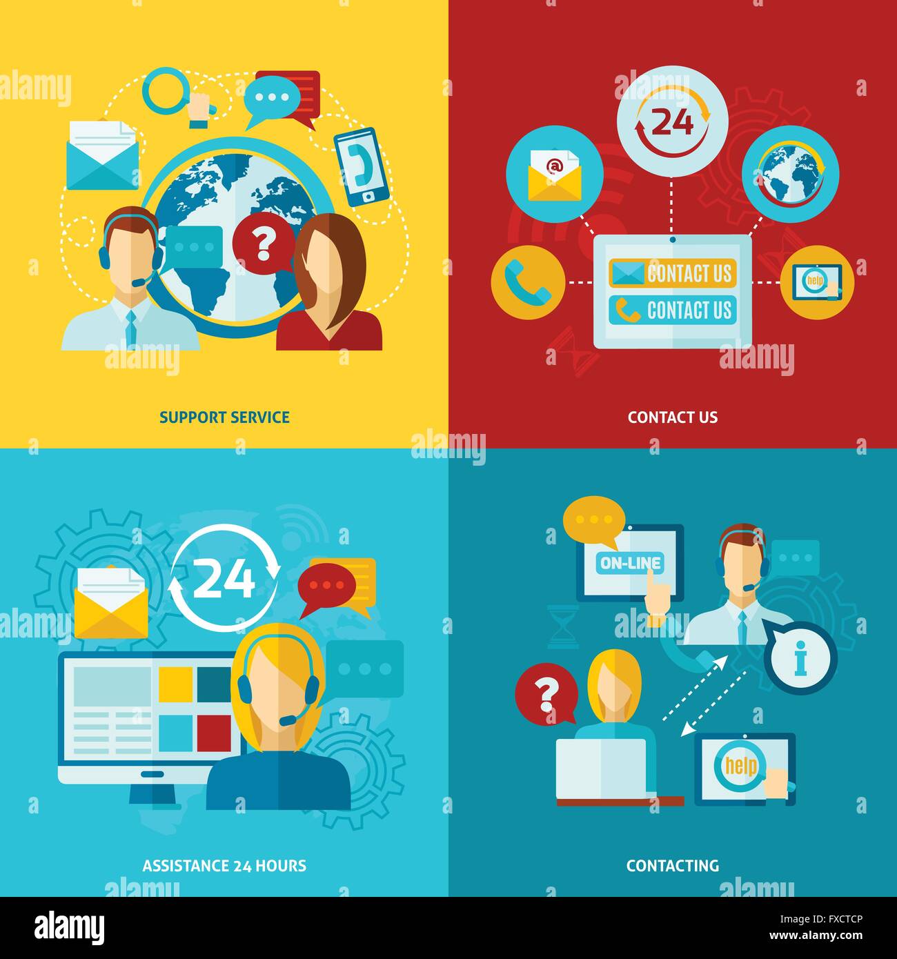 Contact us infographics hi-res stock photography and images - Alamy