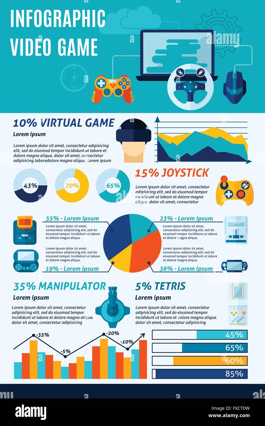 Video Game Infographics Stock Vector Image & Art - Alamy