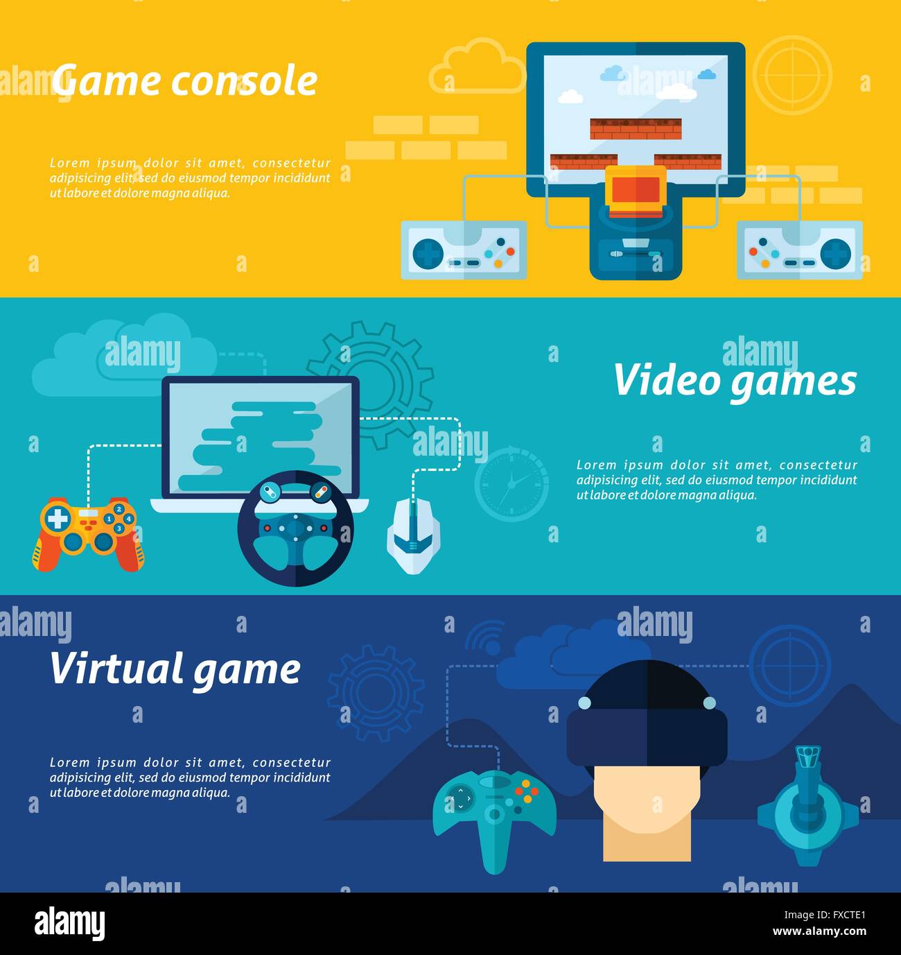 Video Game Banner Set Stock Vector Image & Art - Alamy