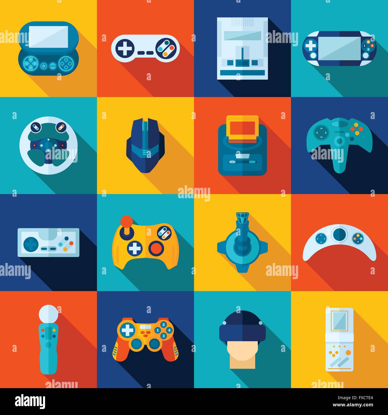 Video Game Icons Set Stock Vector Image & Art - Alamy