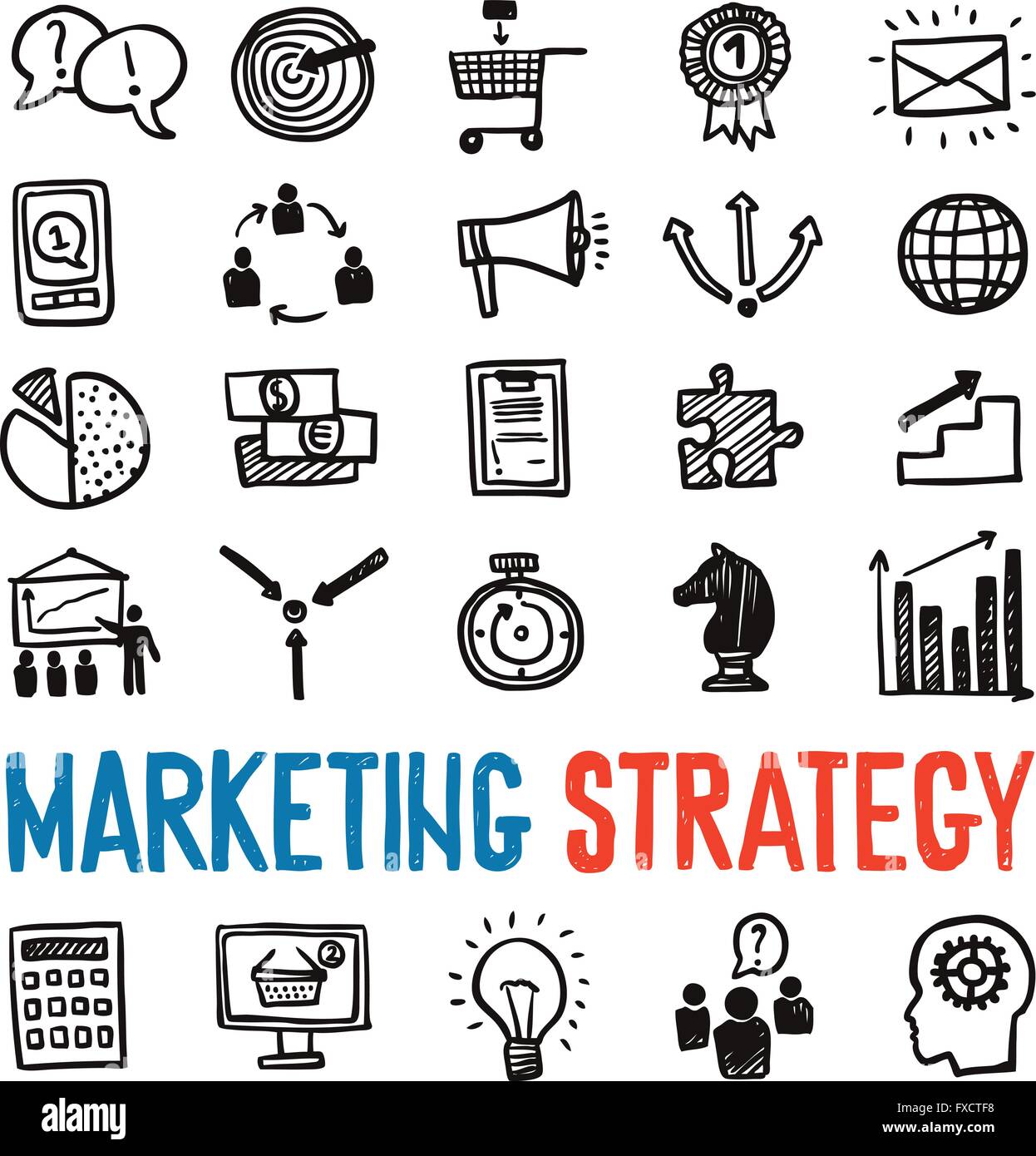 Marketing Strategy Icons Set Stock Vector Image & Art - Alamy