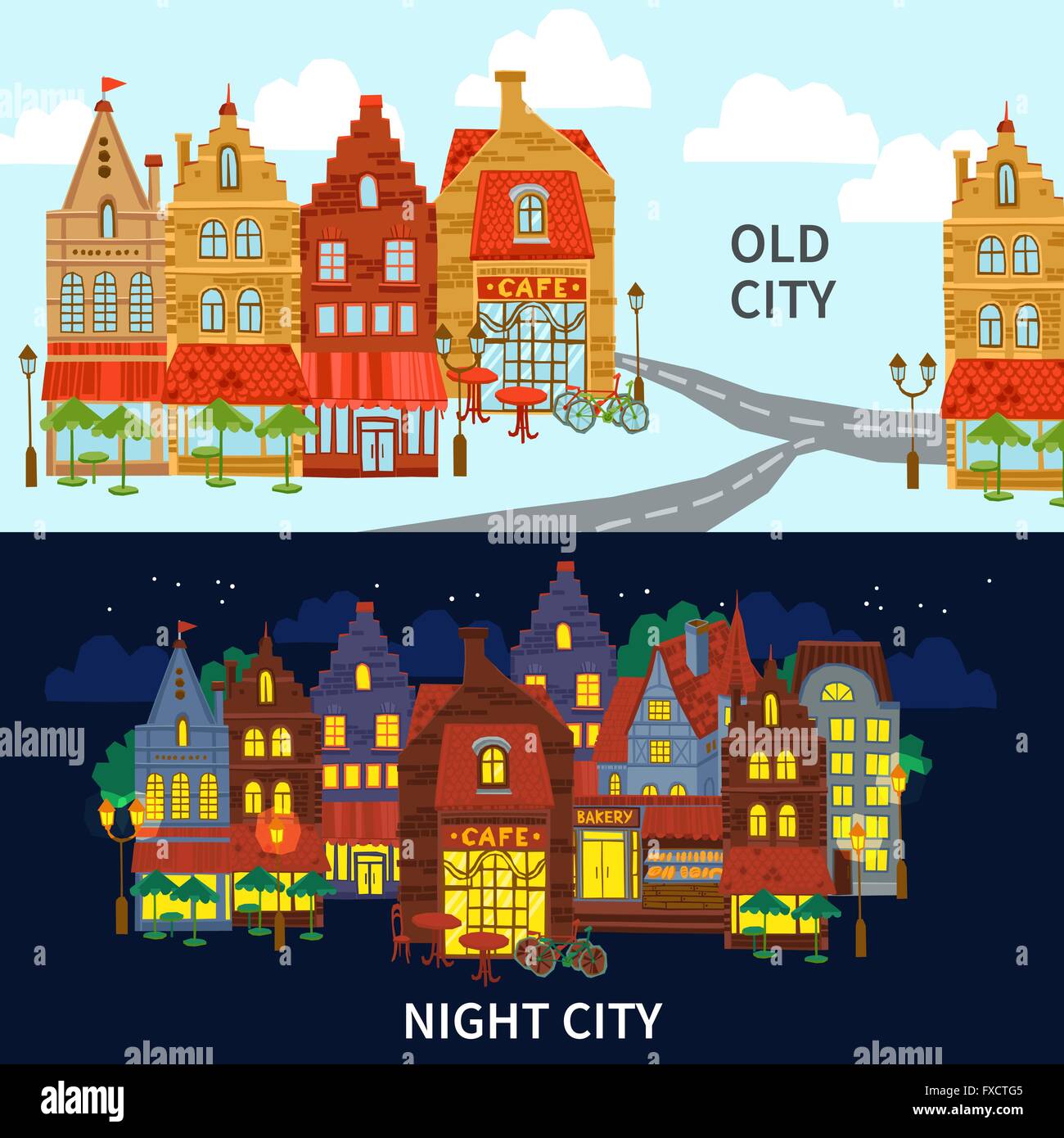 City Banner Set Stock Vector Image & Art - Alamy