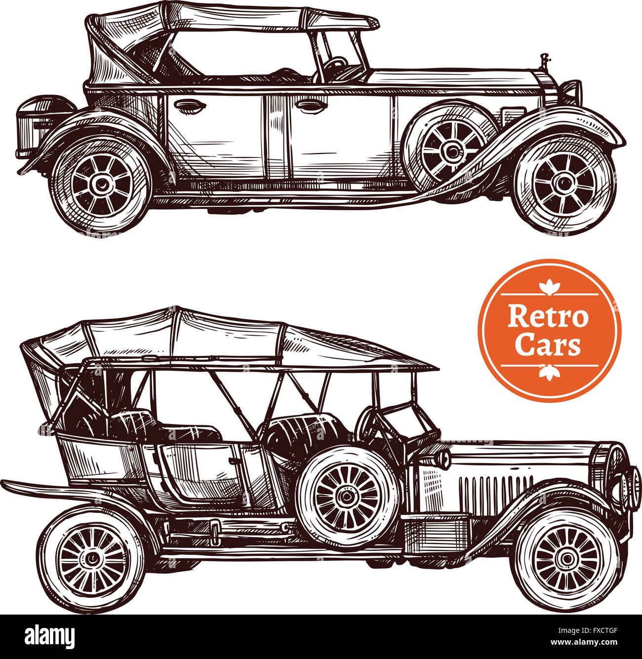 Retro Cars Set Stock Vector Image & Art - Alamy