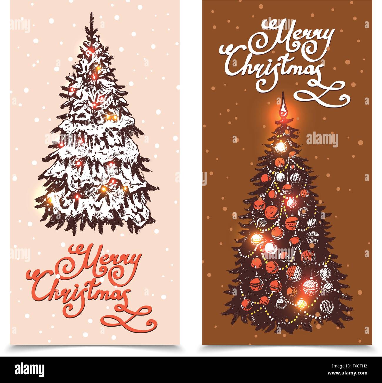 Beautiful christmas line tree Stock Vector Images - Alamy