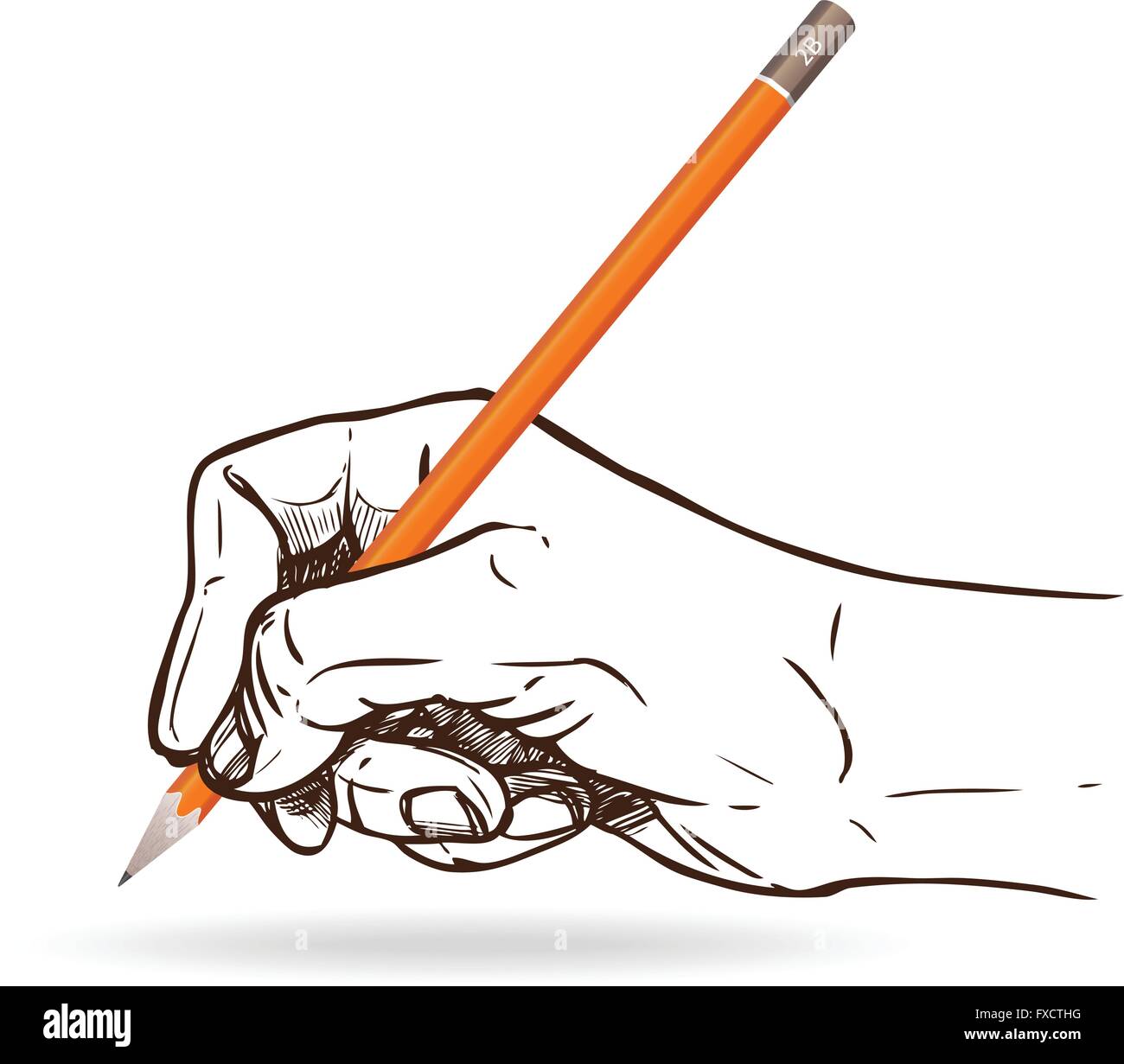 Hand Holding Pencil Stock Vector Image & Art - Alamy
