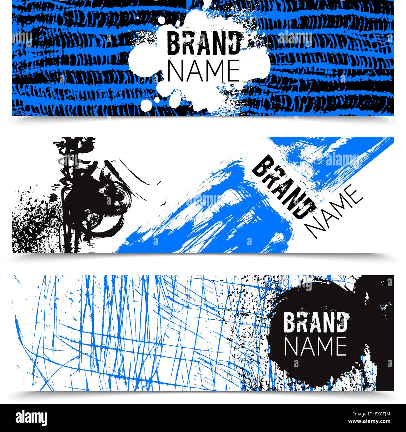 Grunge Texture Color Banner Set Stock Vector Image & Art - Alamy