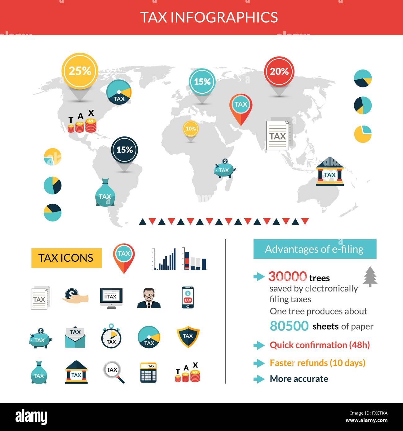 Tax Infographics Set Stock Vector Image & Art - Alamy