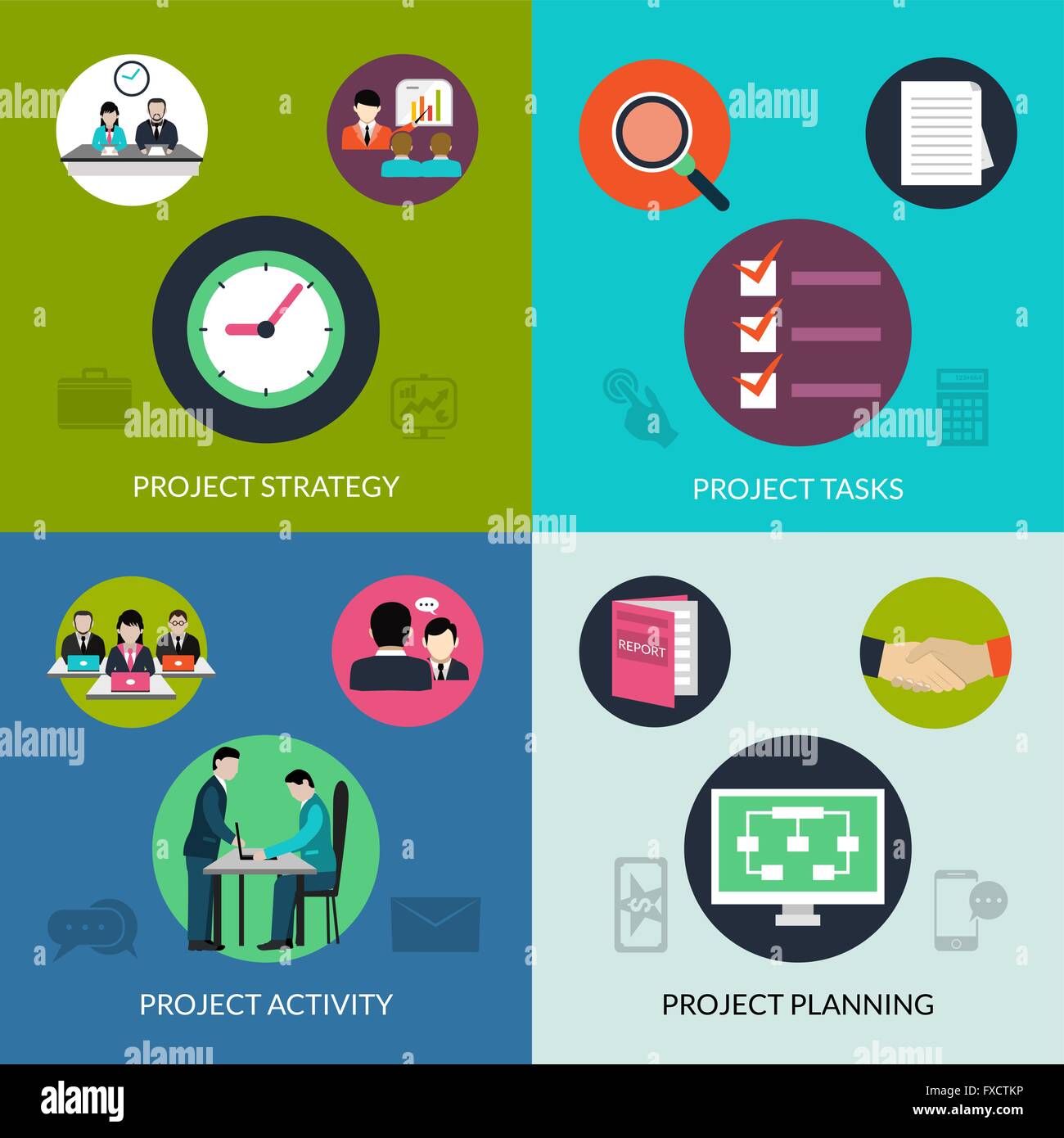 Project Management Set Stock Vector Image & Art - Alamy