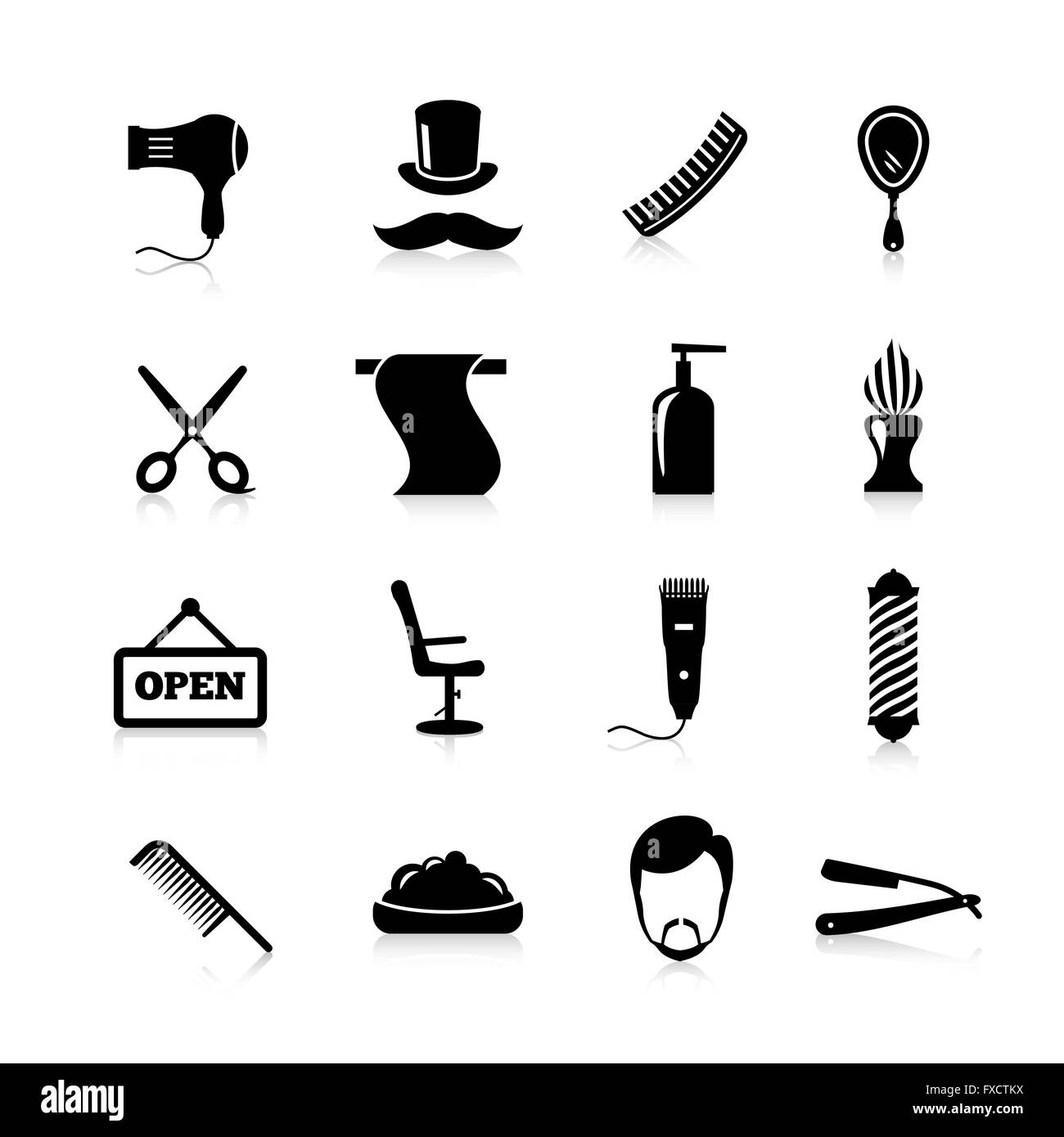 Barber icons hi-res stock photography and images - Alamy