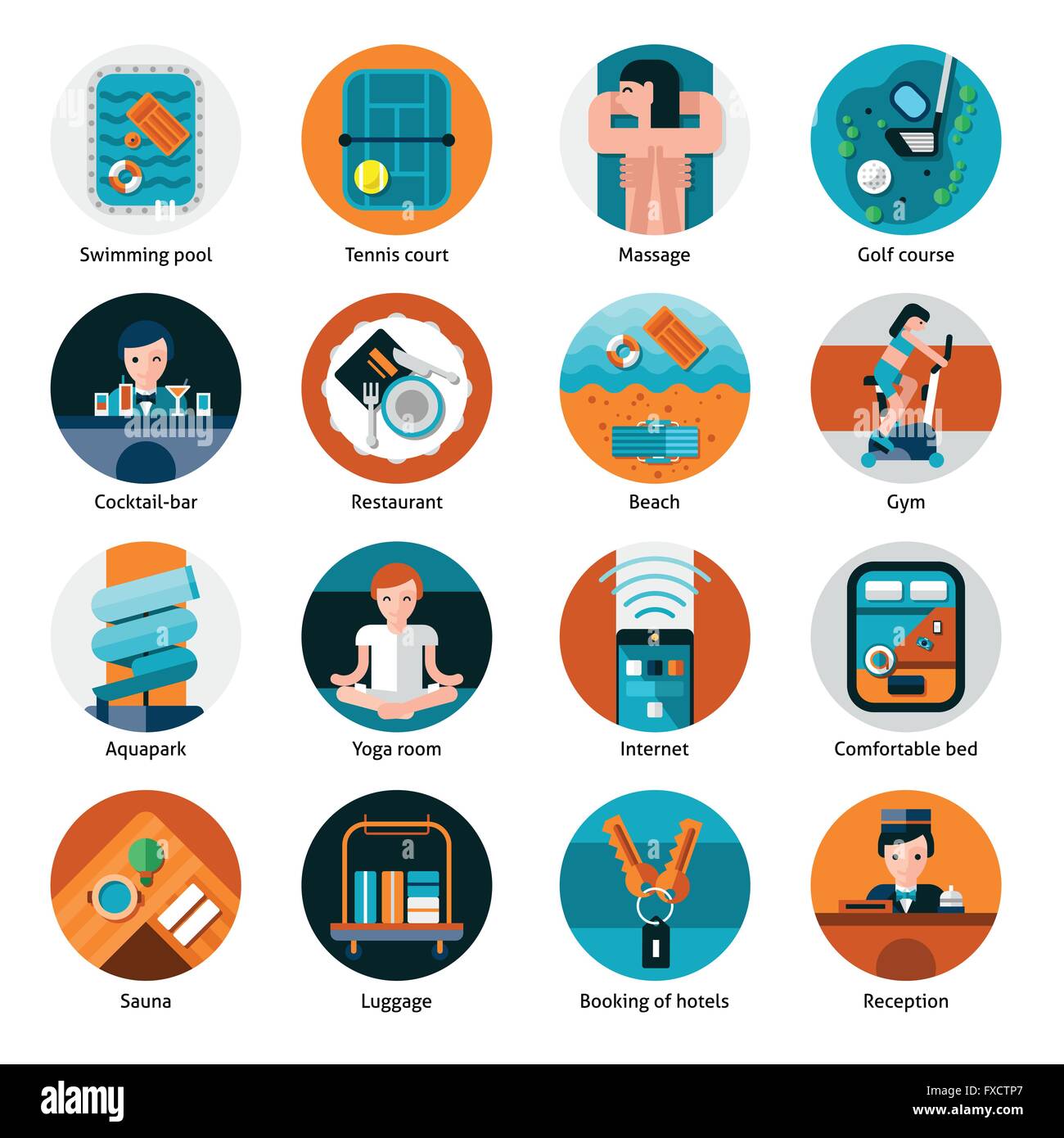 Hotel Offers Icons Set Stock Vector Image & Art - Alamy