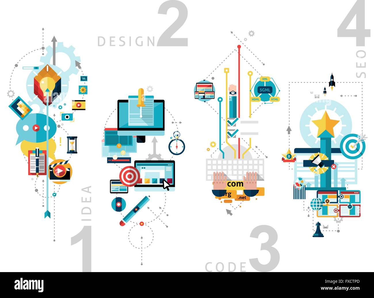 Creative Process Banners Set Stock Vector Image & Art - Alamy