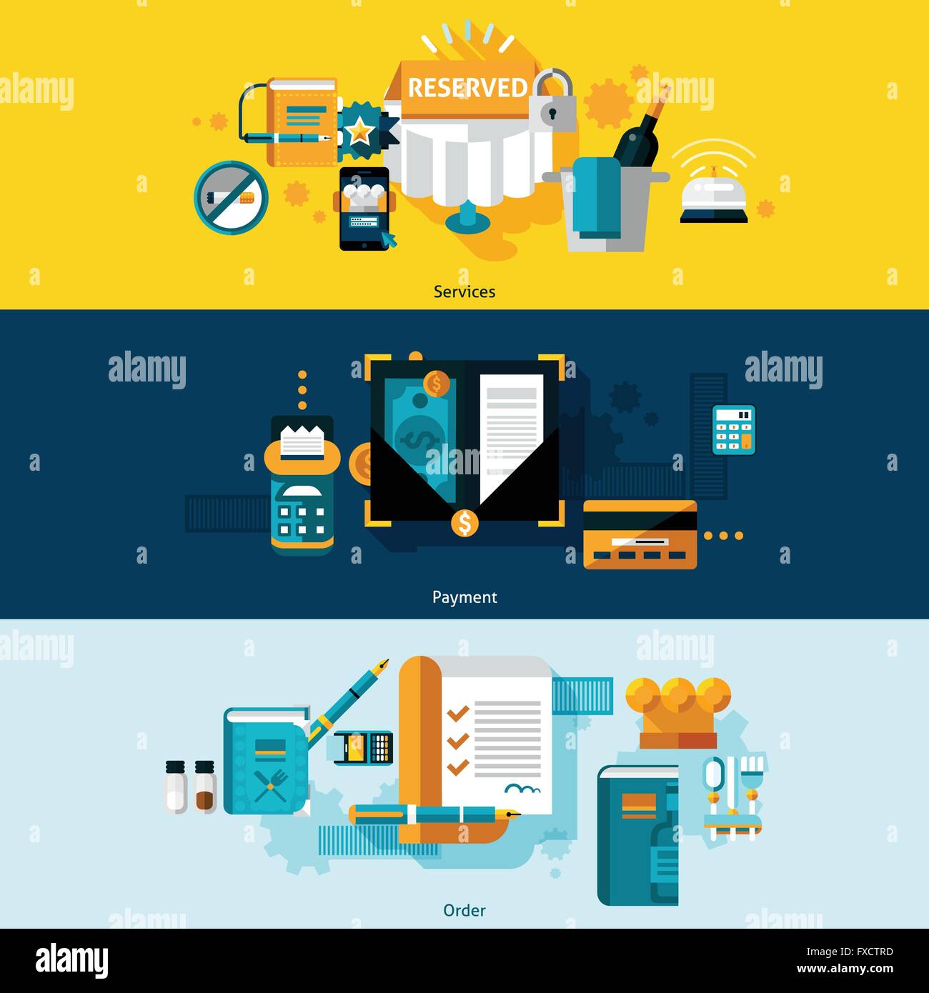Restaurant Service Banner Stock Vector Image & Art - Alamy