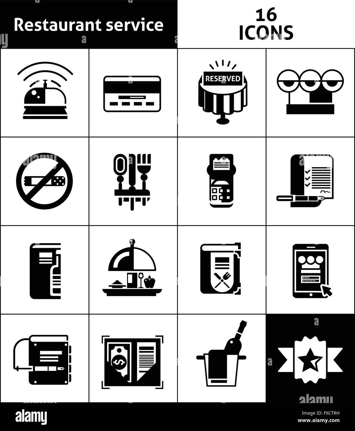 Restaurant Service Icons Black Stock Vector Image & Art - Alamy