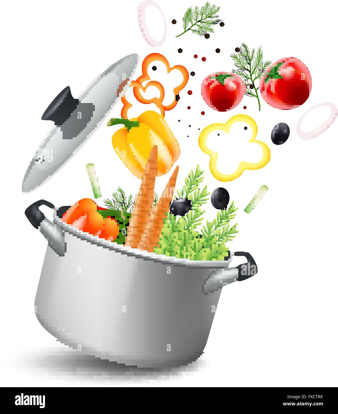 Casserole With Vegetables Illustration Stock Vector Image & Art - Alamy