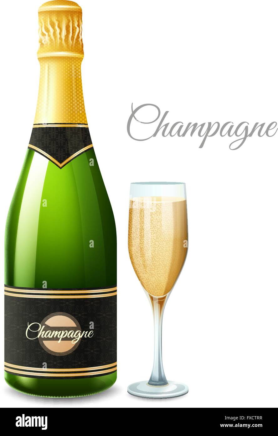Champagne Realistic Set Stock Vector Image & Art - Alamy