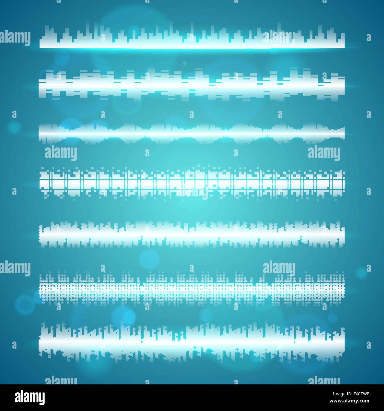 Sound waves display horizontal lines set Stock Vector Image & Art - Alamy