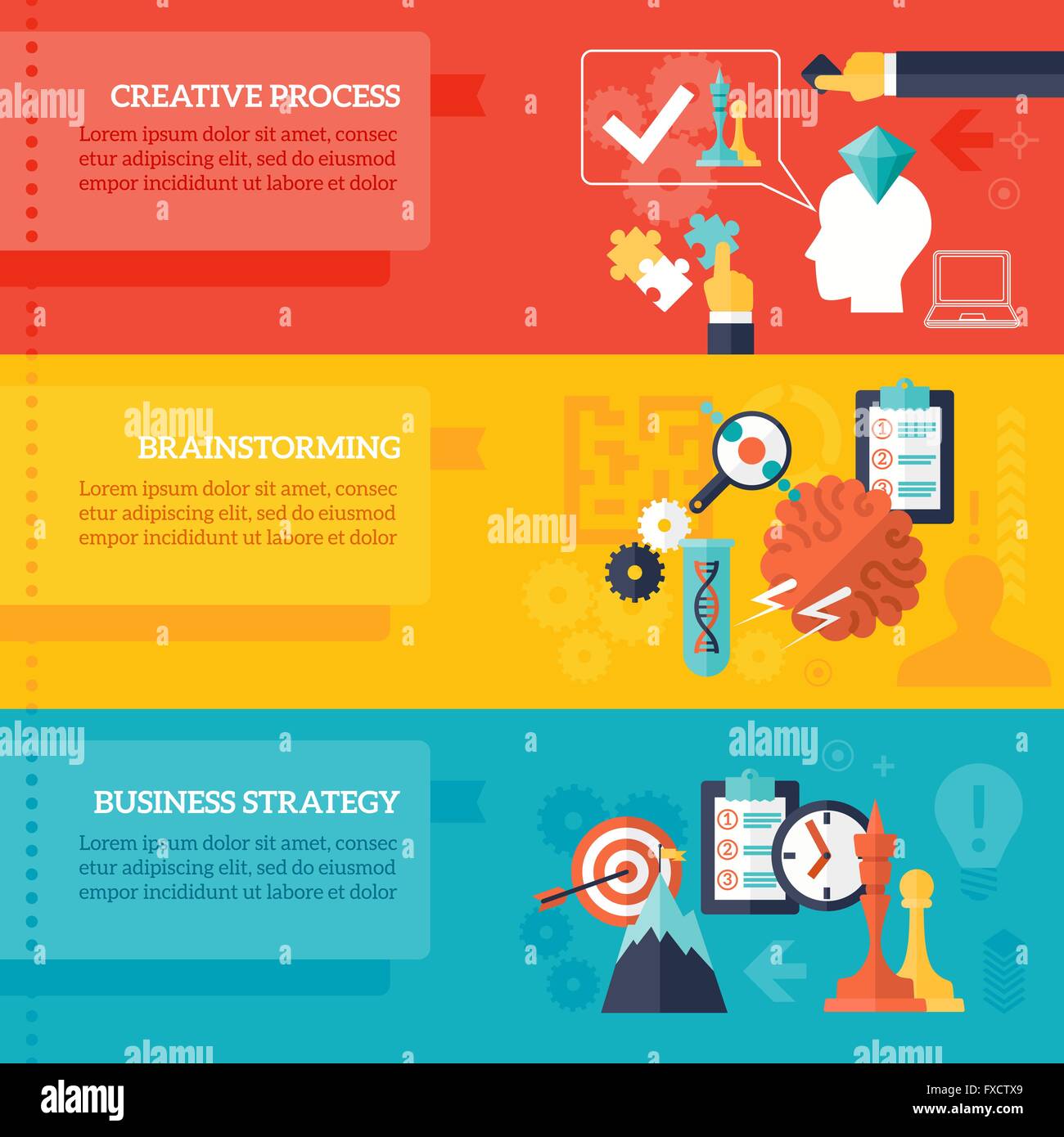 Business Strategy Banners Set Stock Vector Image & Art - Alamy