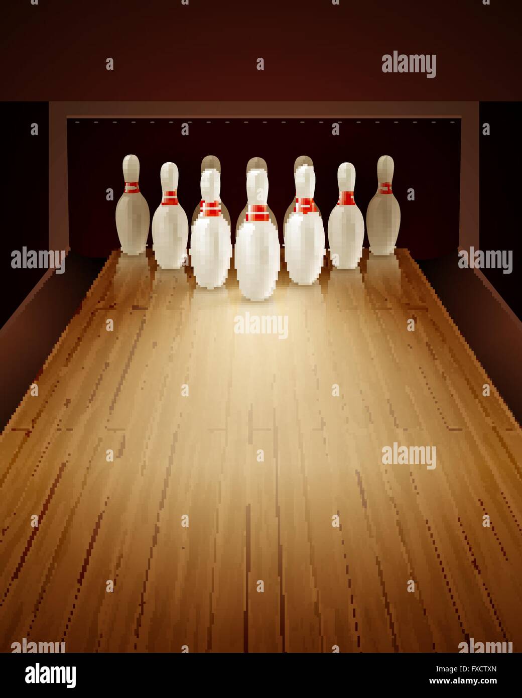 Bowling Game Realistic Illustration Stock Vector Image & Art - Alamy
