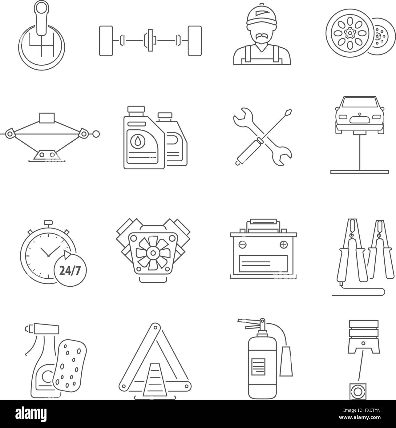 Car Service Icons Line Stock Vector Image & Art - Alamy