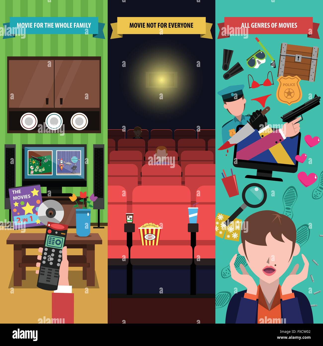 Movies Banner Set Stock Vector Image & Art - Alamy