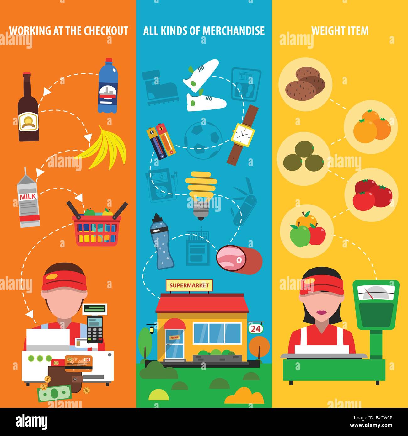 Supermarket Banner Set Stock Vector Image & Art - Alamy