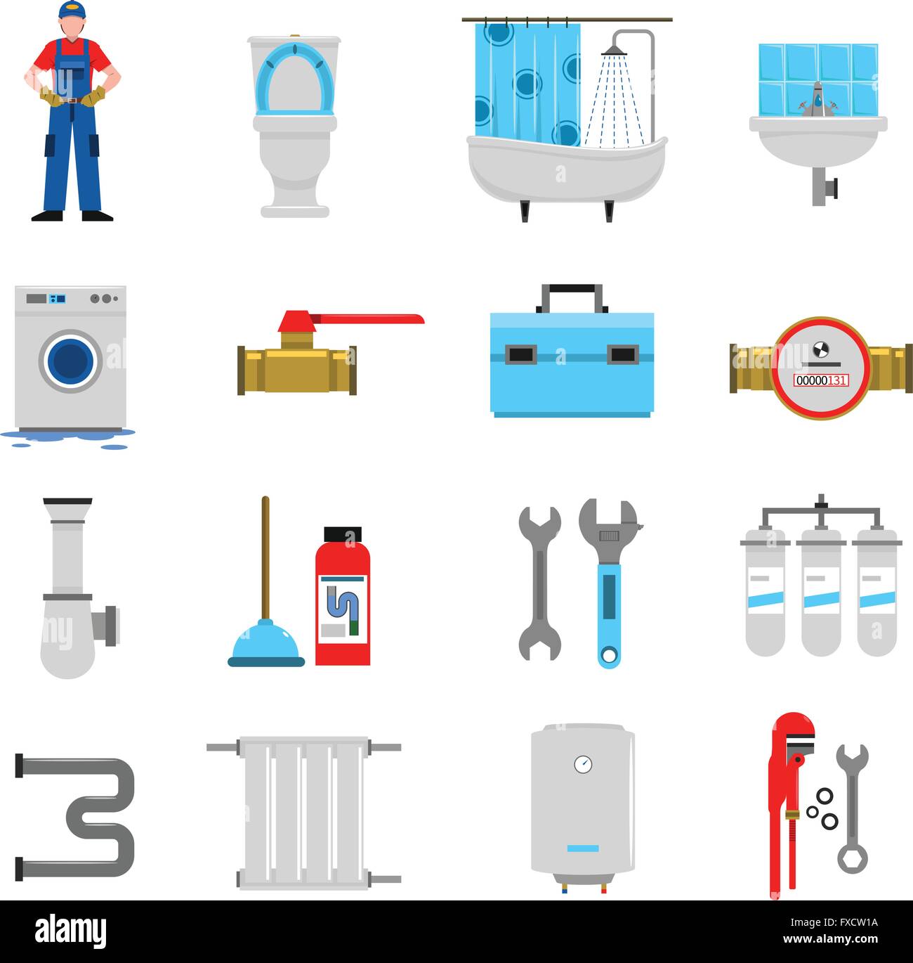 Plumbing Icons Set Stock Vector Image & Art - Alamy