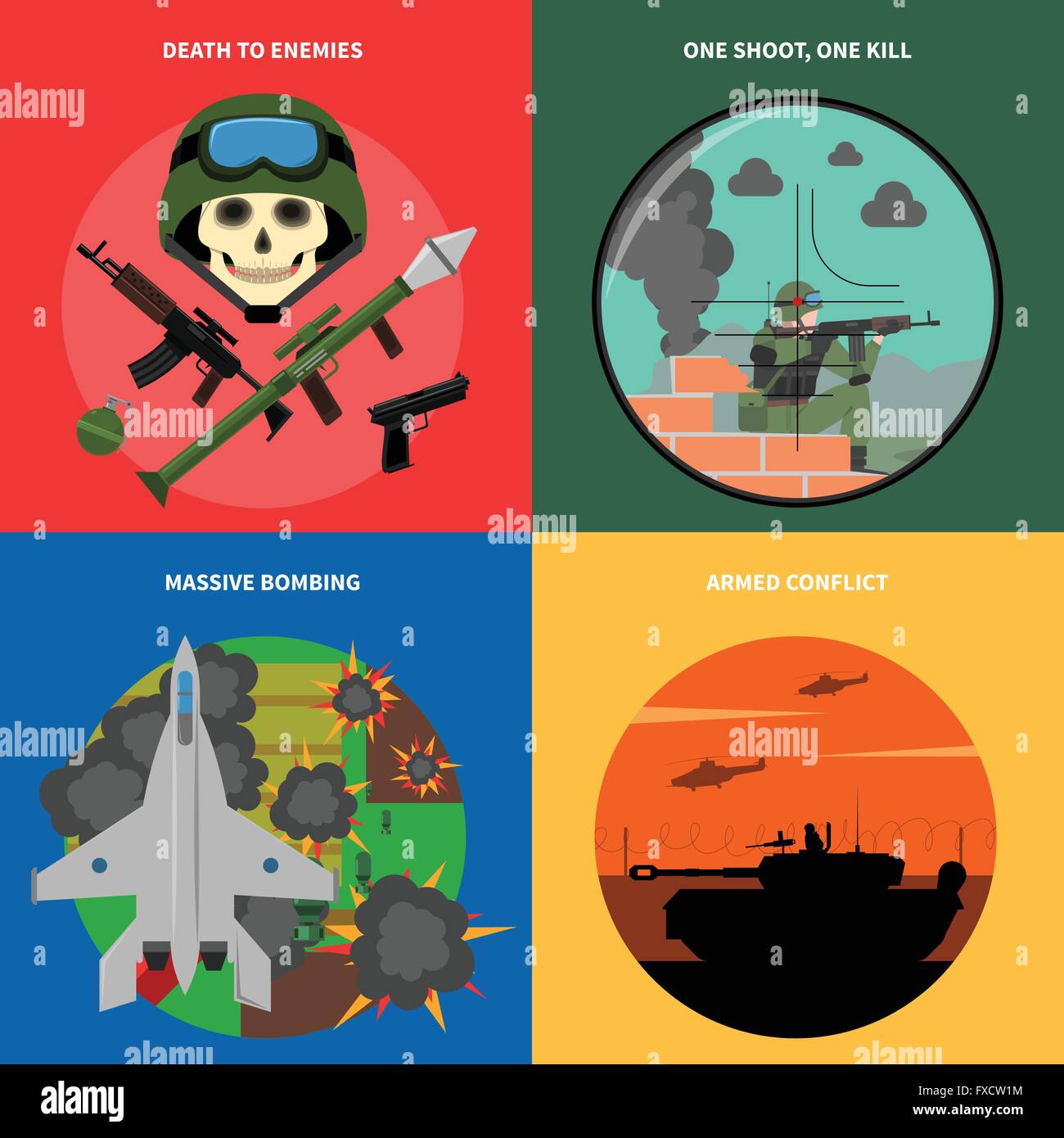 War Icons Set Stock Vector Image & Art - Alamy