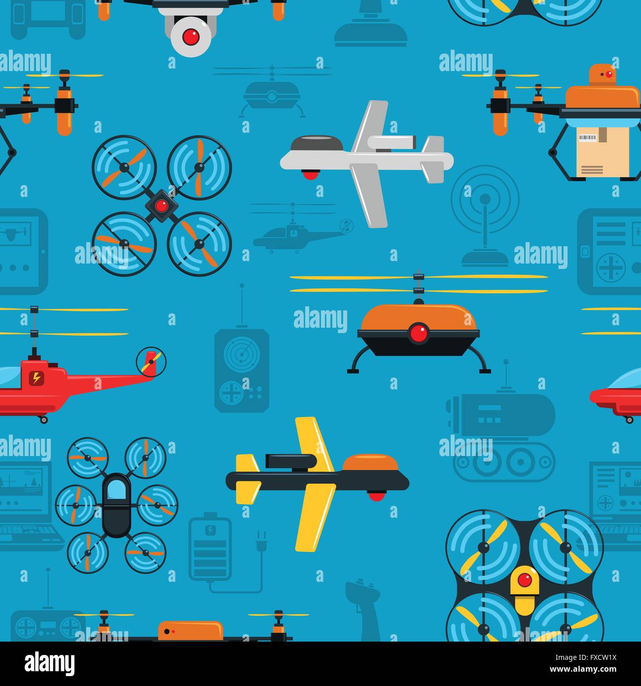 Drones Seamless Background Stock Vector Image & Art - Alamy