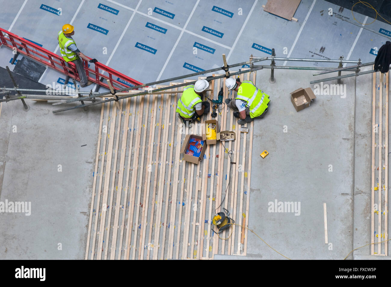 Major construction work in the building of a UK institution Stock Photo ...