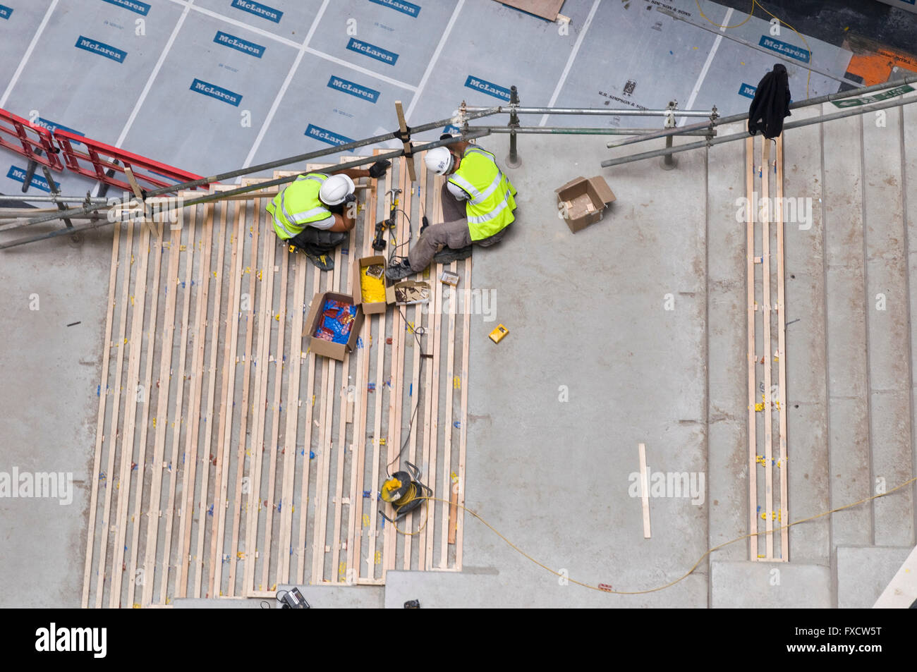 Major construction work in the building of a UK institution Stock Photo ...