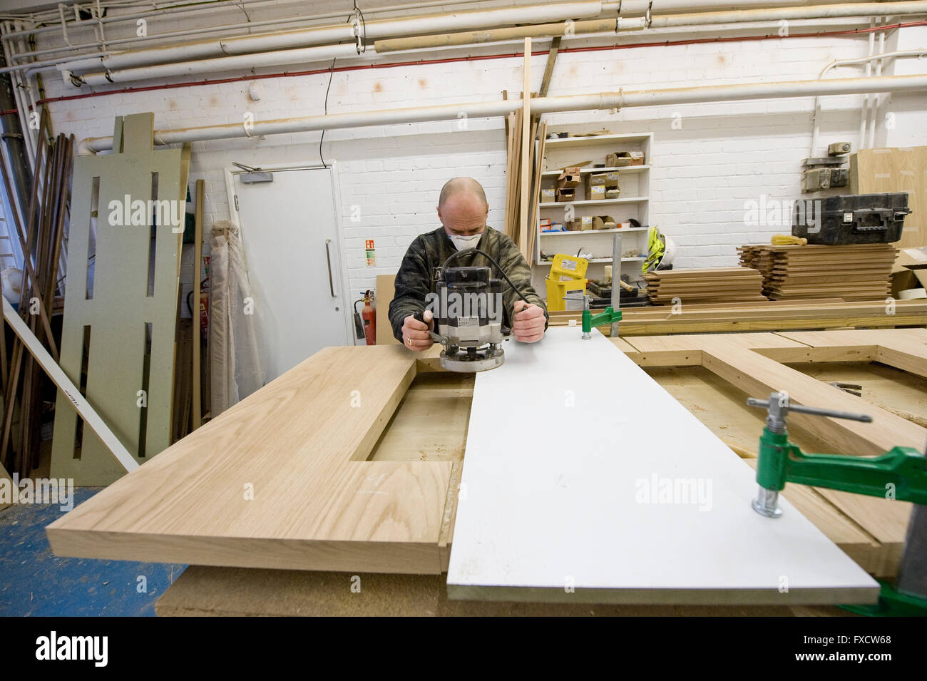 Craftsmen in a joinery factory Stock Photo - Alamy