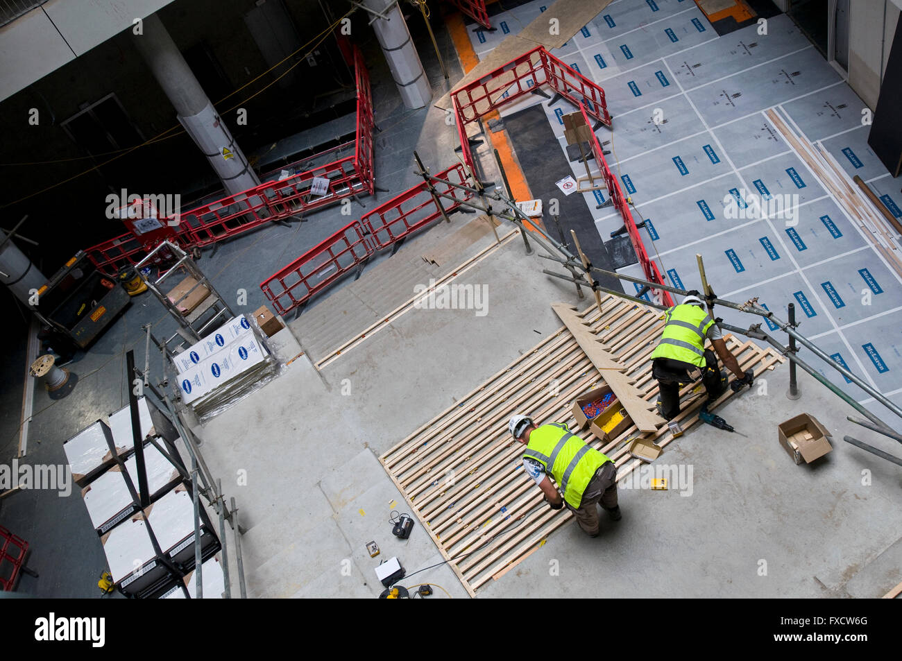 Major construction work in the building of a UK institution Stock Photo ...