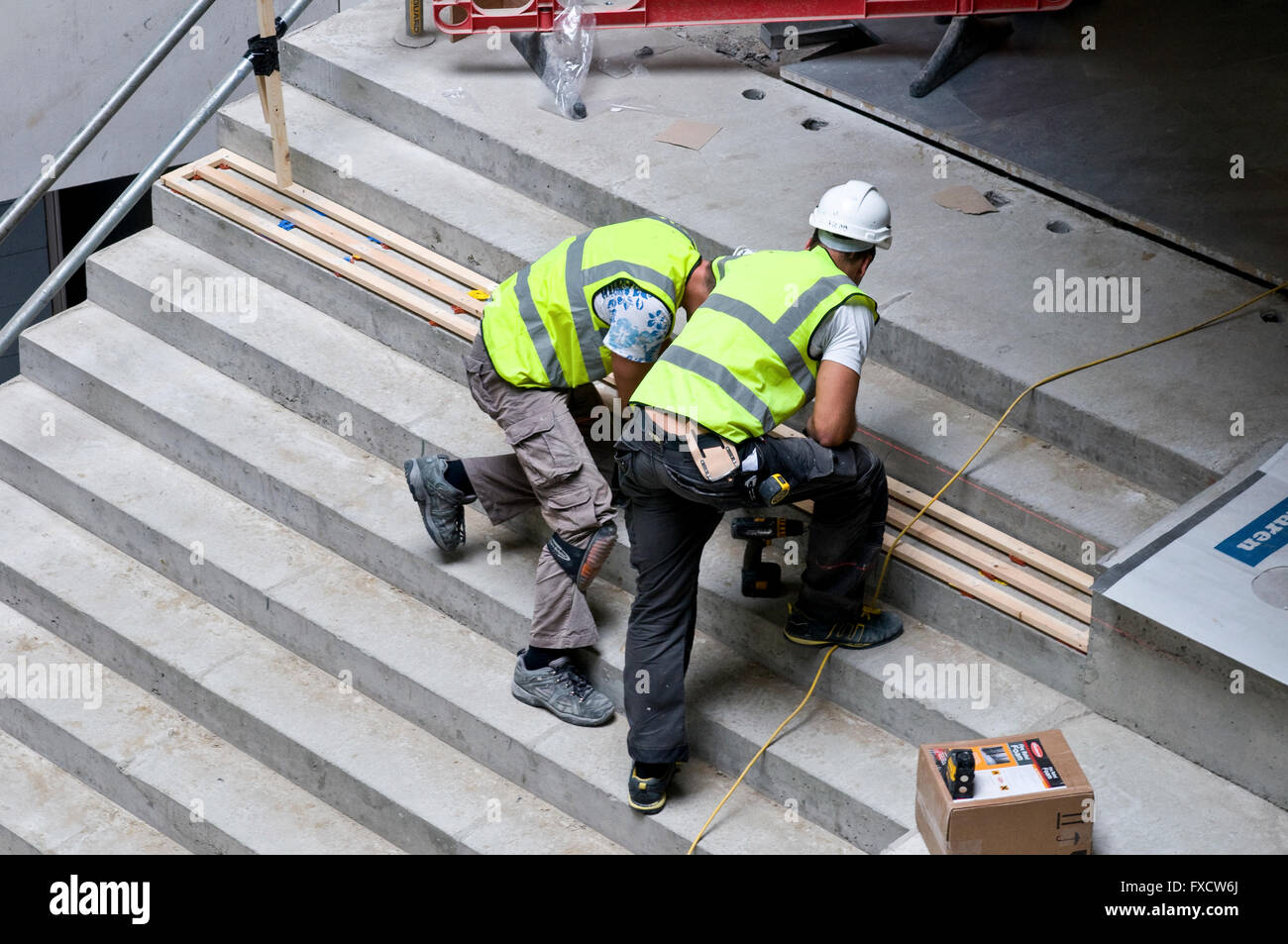 Major construction work in the building of a UK institution Stock Photo ...