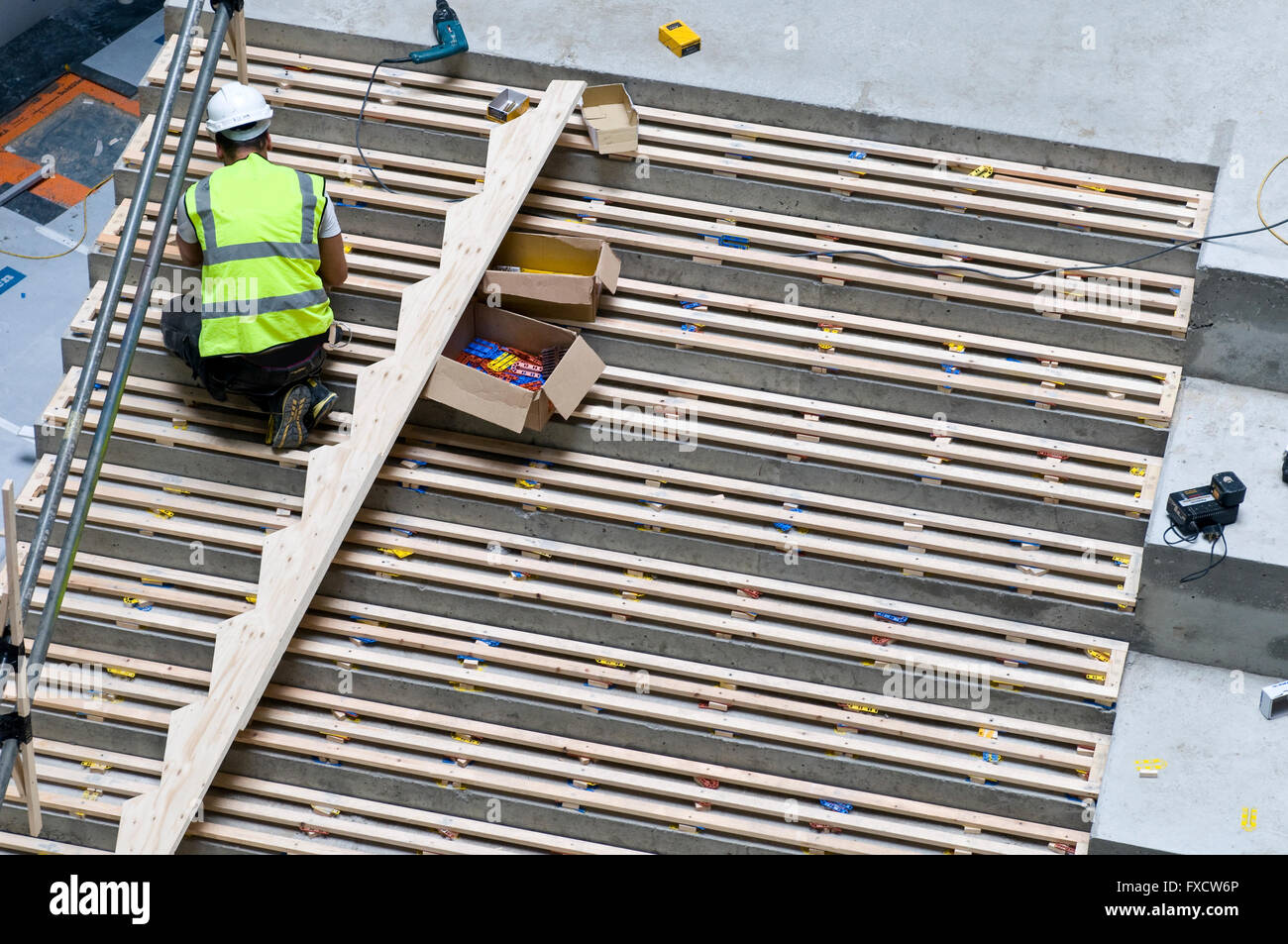 Major construction work in the building of a UK institution Stock Photo ...