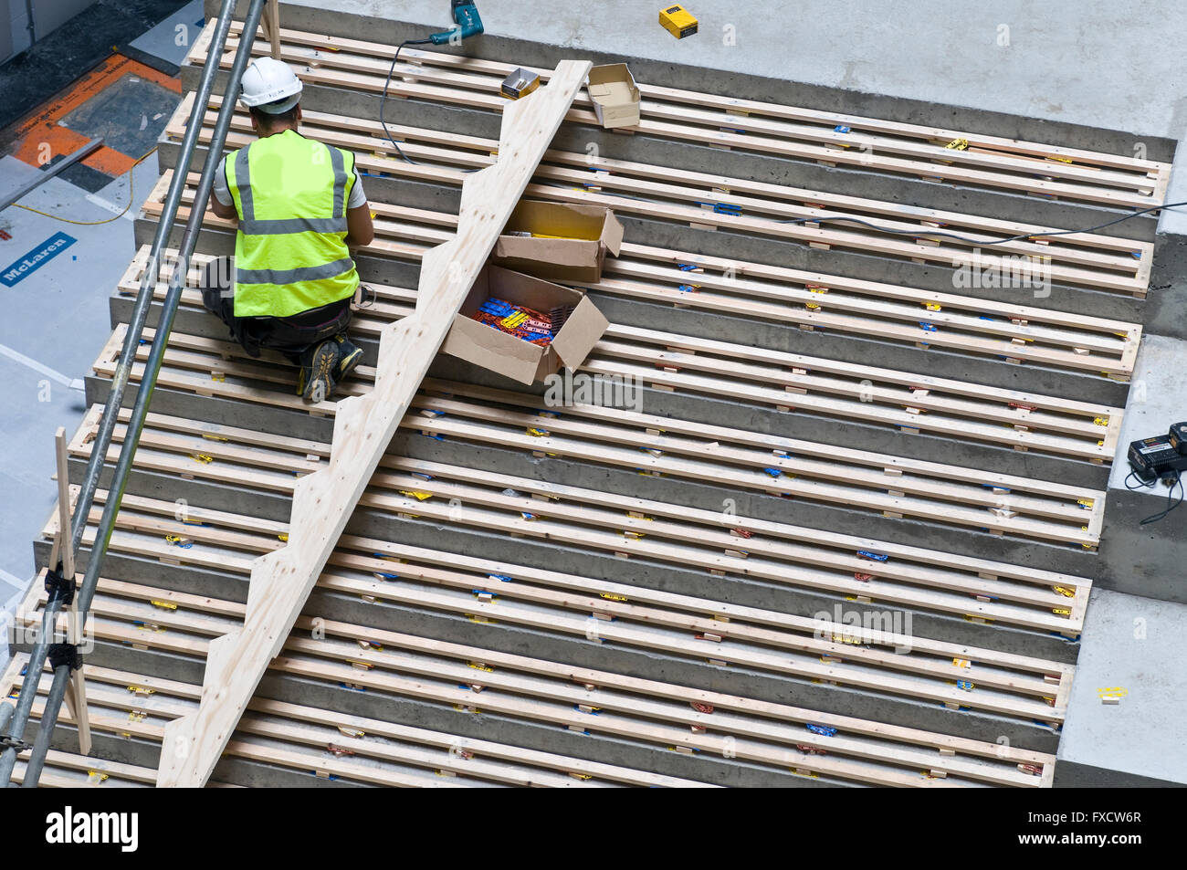 Major construction work in the building of a UK institution Stock Photo ...