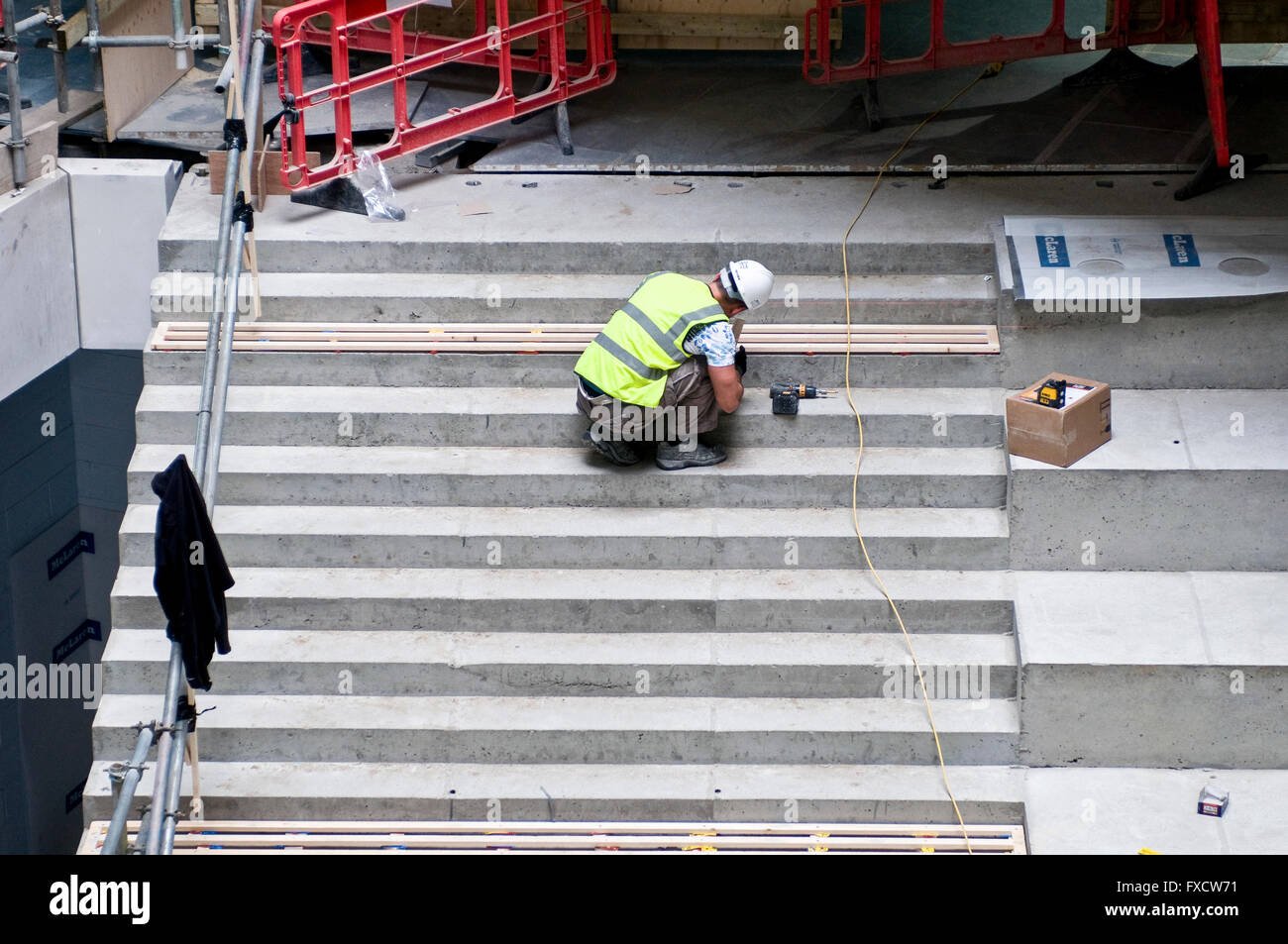 Major construction work in the building of a UK institution Stock Photo ...