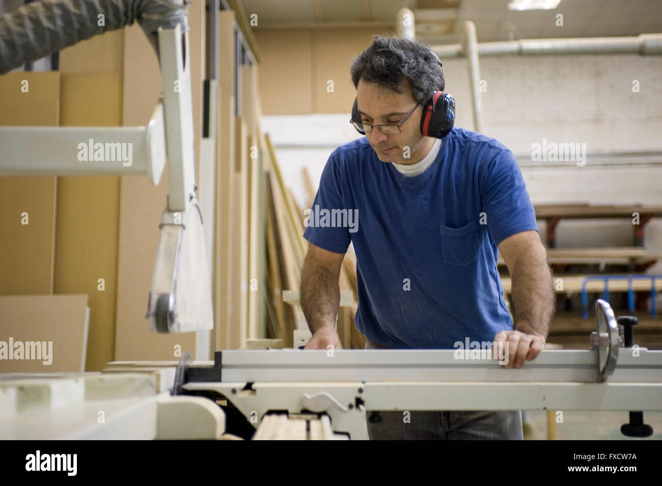 Craftsmen in a joinery factory Stock Photo - Alamy