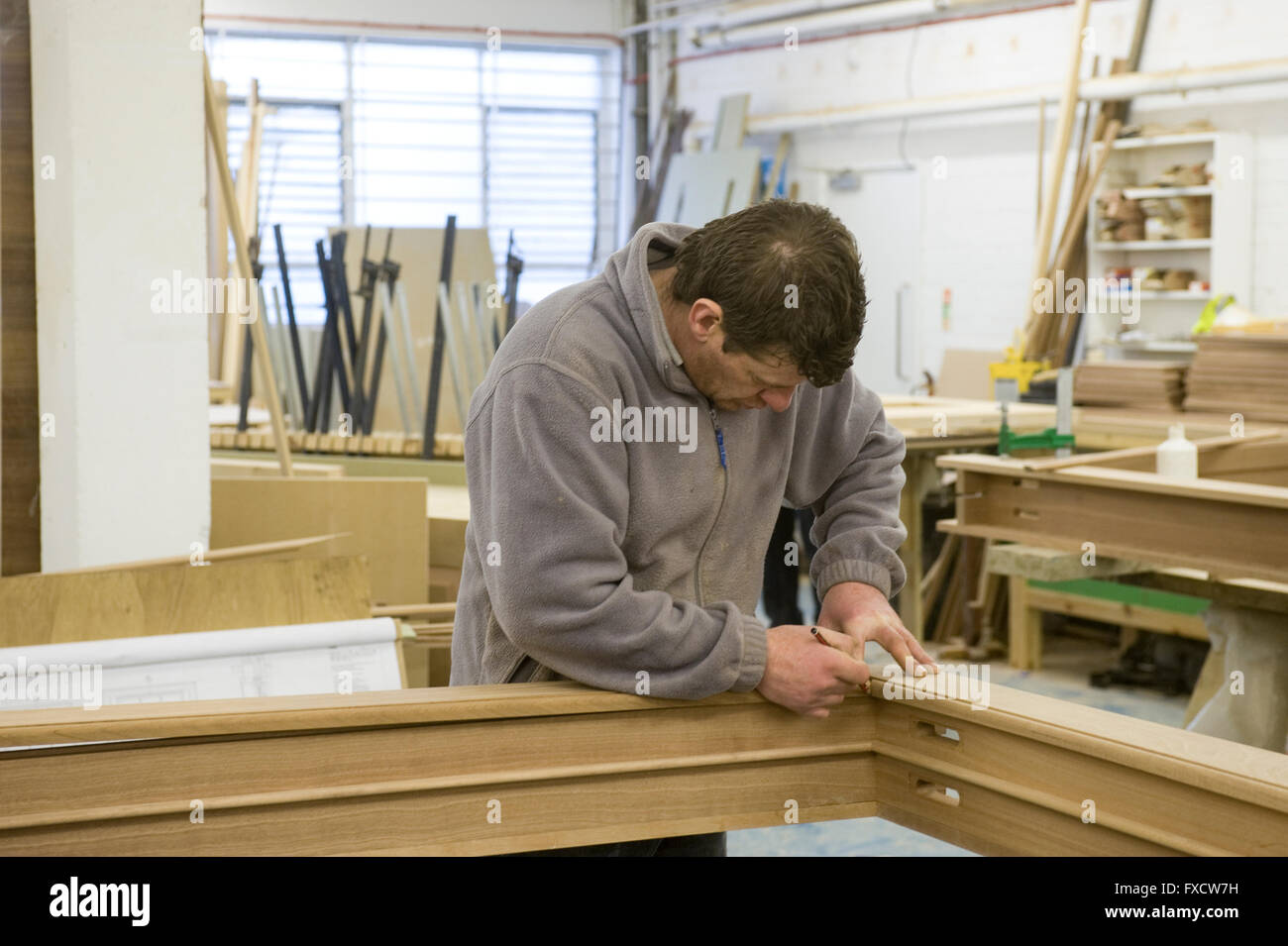 Craftsmen in a joinery factory Stock Photo - Alamy