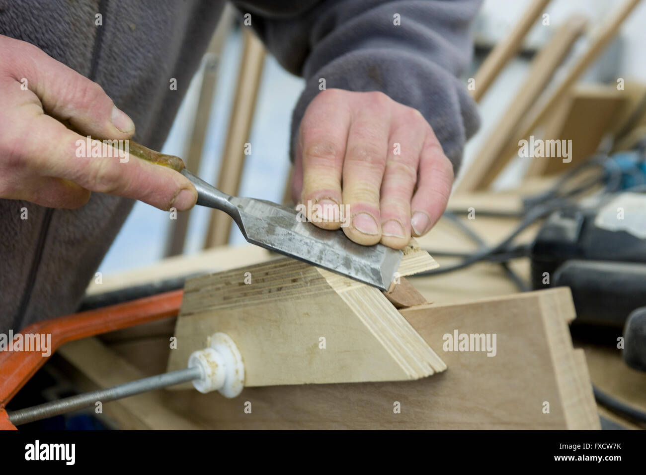 Craftsmen in a joinery factory Stock Photo - Alamy