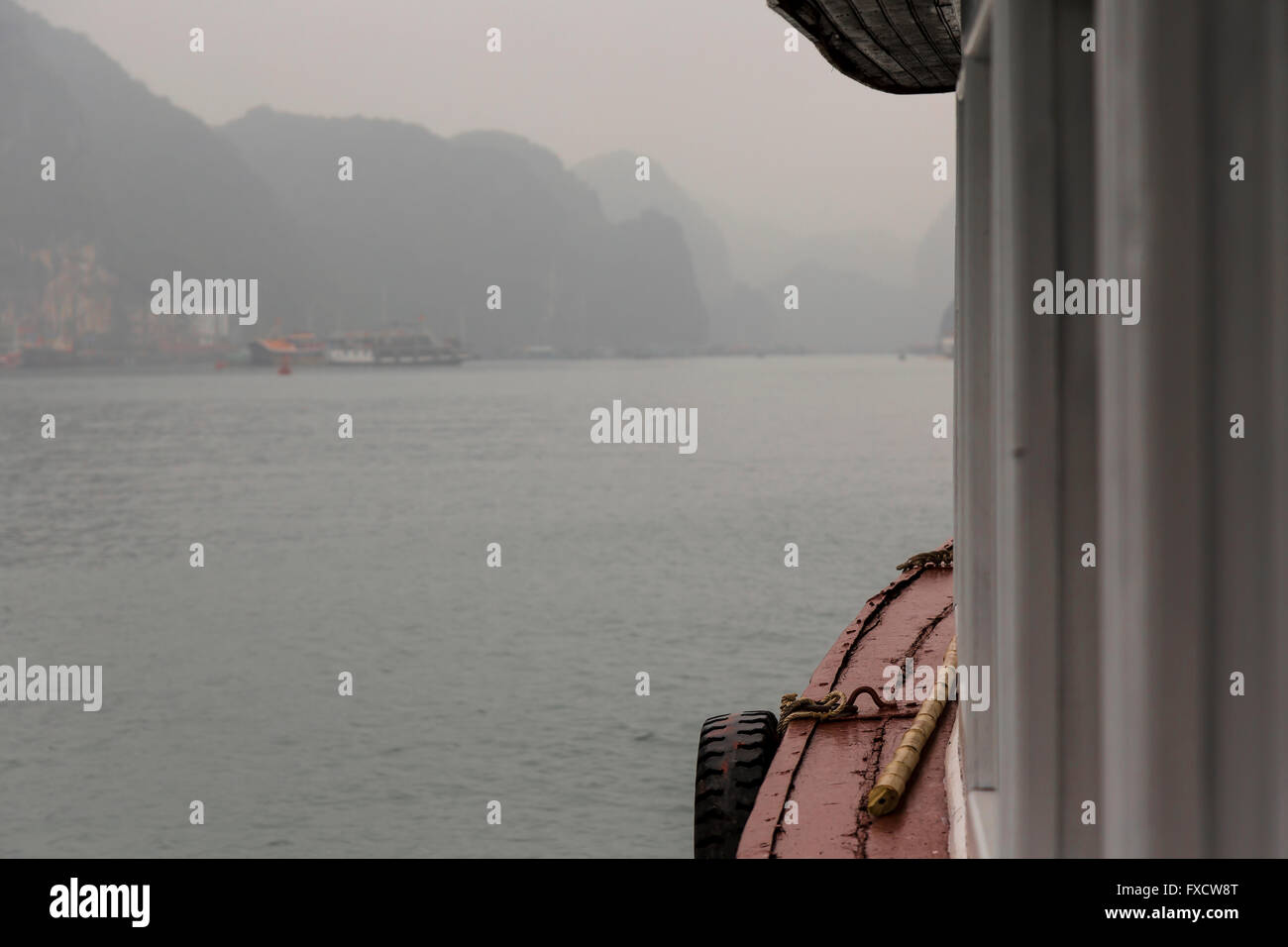Rainy day in Ha Long Bay Stock Photo - Alamy