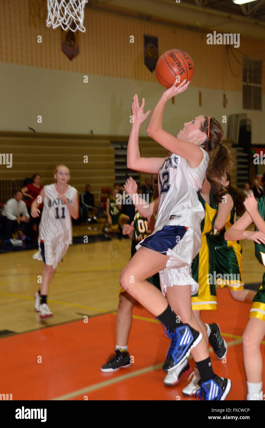 Girls High school basketball game in , Maryland Stock Photo - Alamy