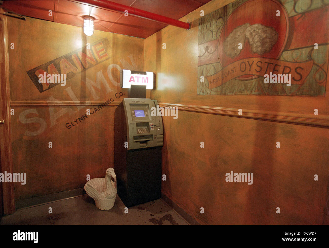 An ATM machine in the basement of the trendy seafood restaurant Mare ...